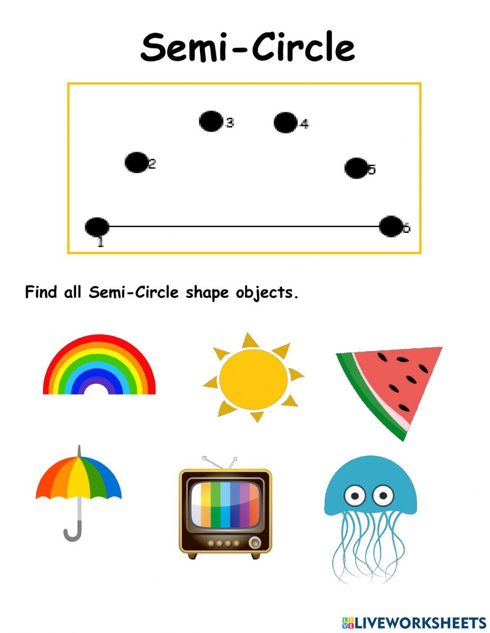 semi circle objects name