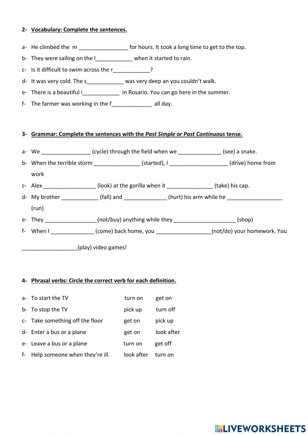 PRE KET - Test 2 - 2021 online exercise for | Live Worksheets
