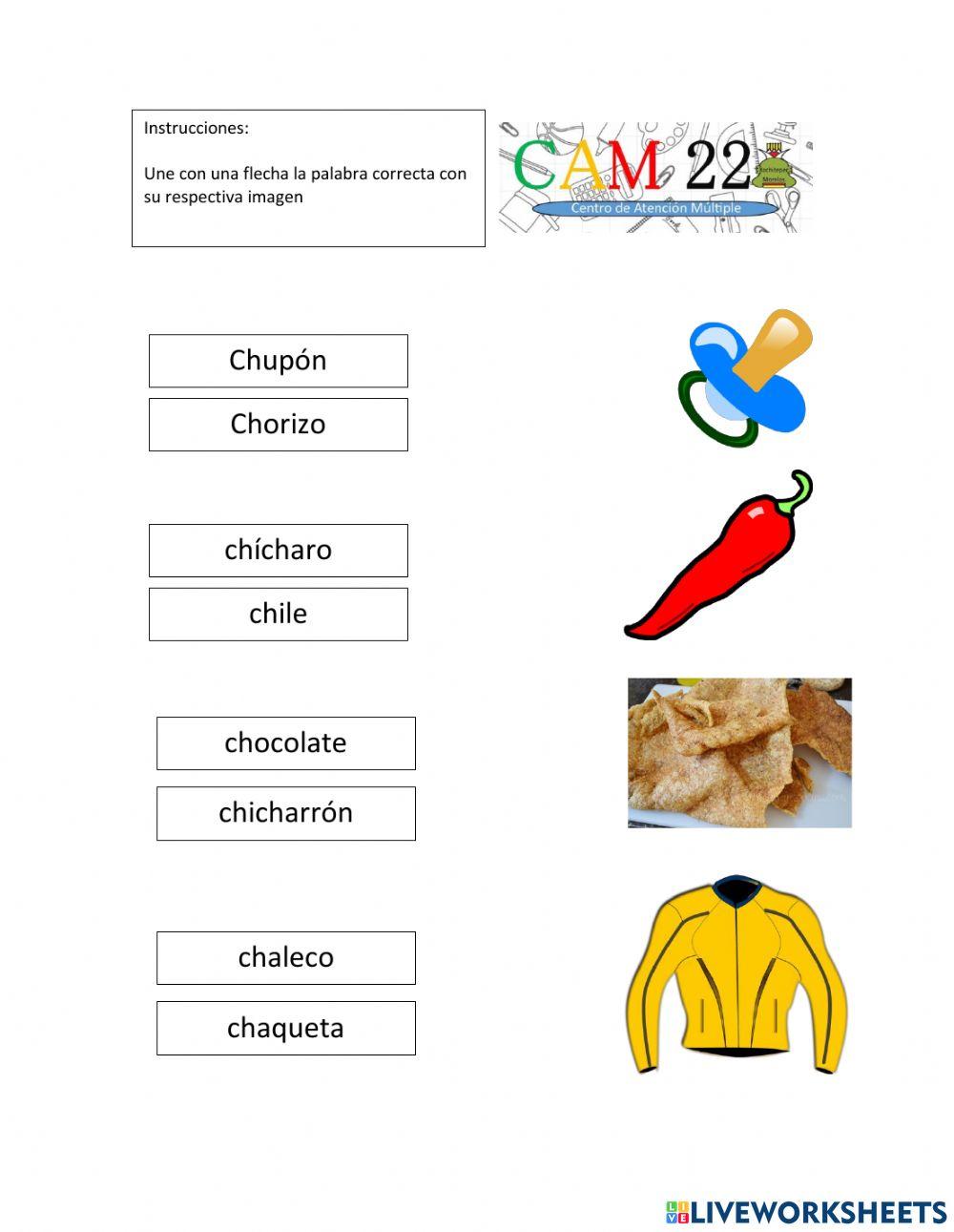 Letra ch online pdf worksheet for primaria | Live Worksheets