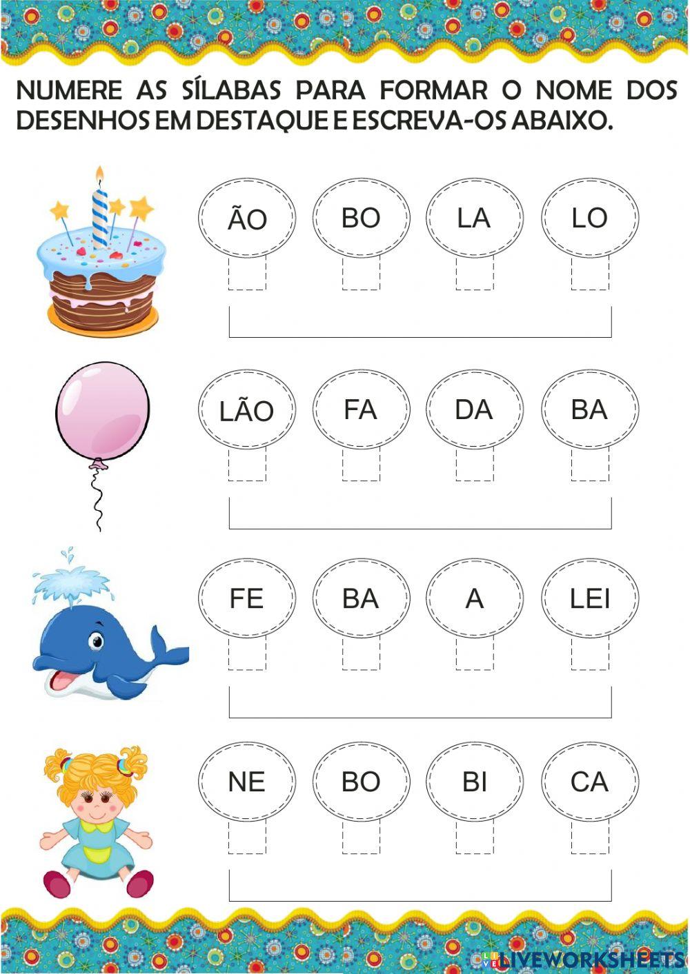 Letra B worksheet for 2º ano | Live Worksheets
