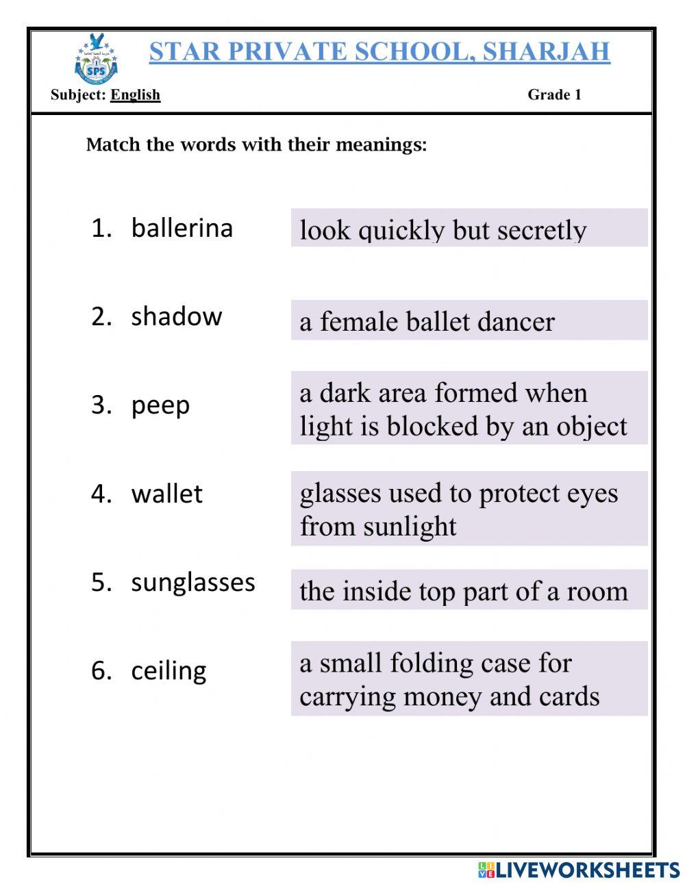 Unit 1 Keywords online exercise for | Live Worksheets