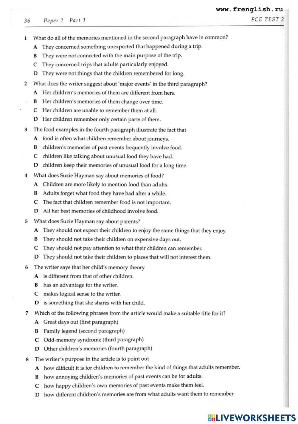 6622055 | FCE - Practice Test N2 - Part 1