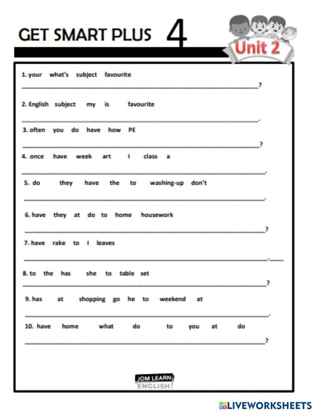 Get Smart Plus 4 - Unit 2 online exercise for | Live Worksheets