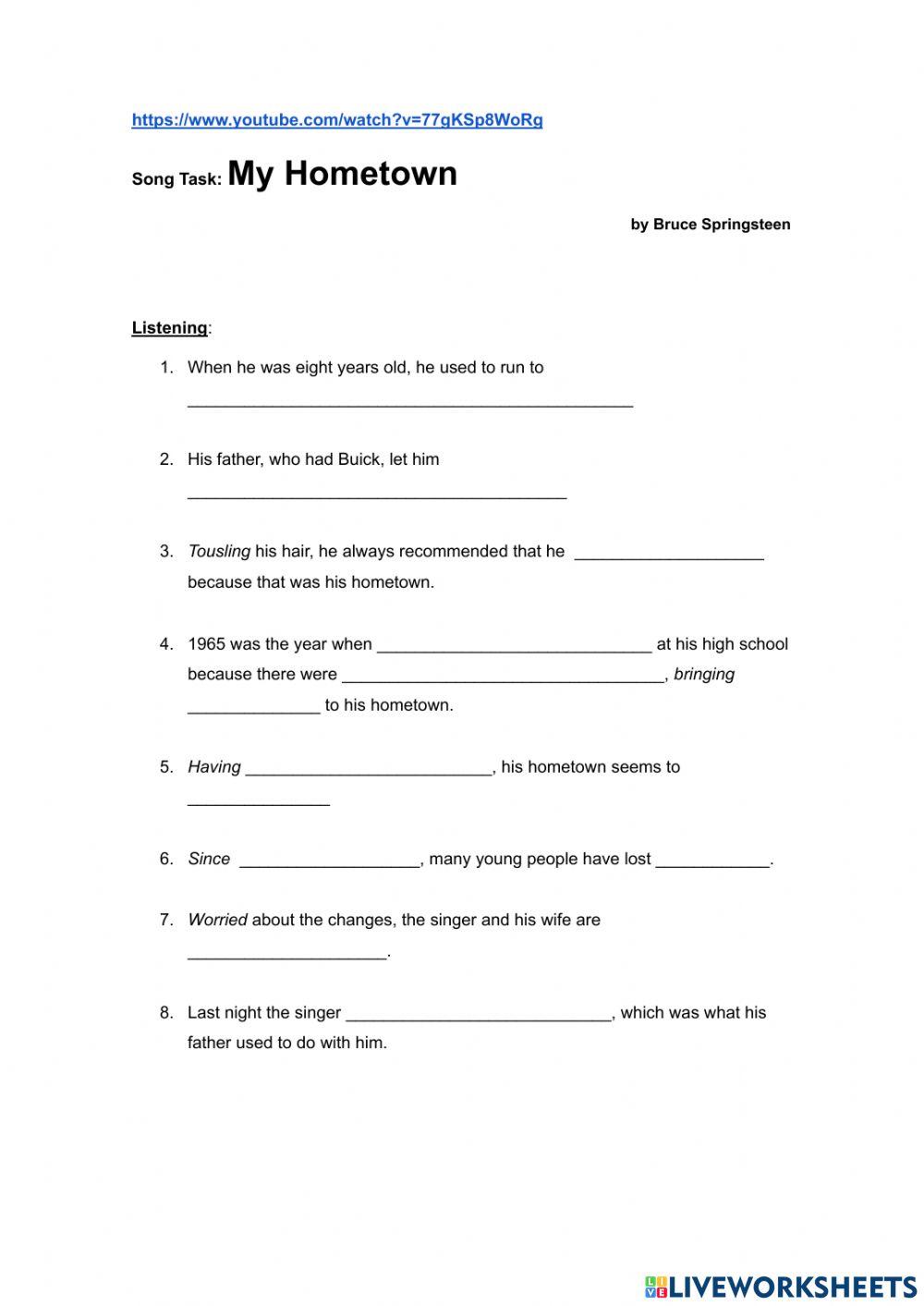 1062244 | SONG TASK - My Hometown | Paola Vilardo