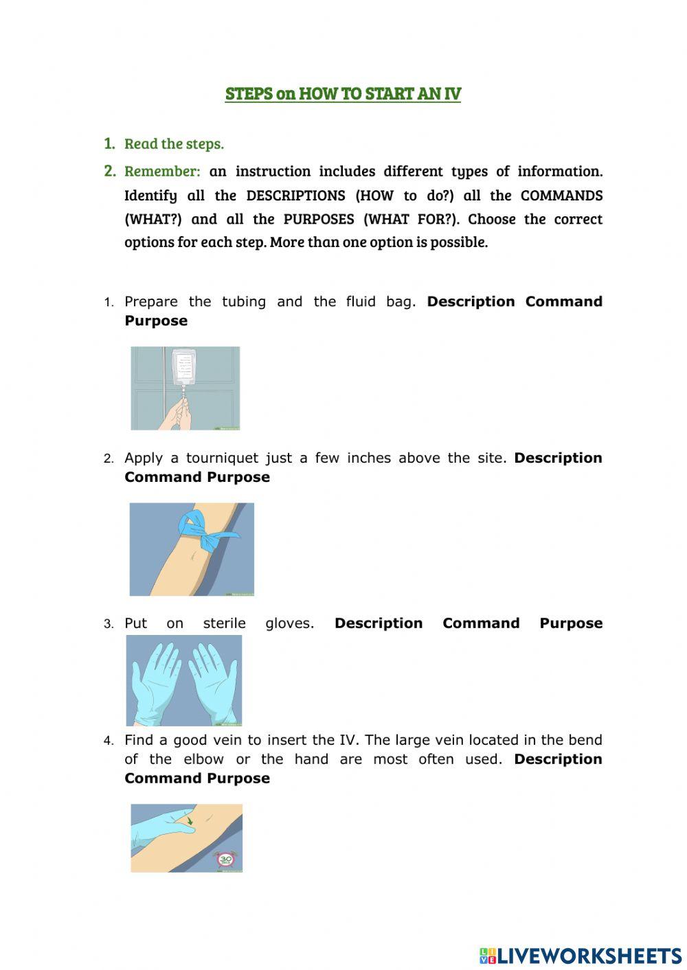 How to start an IV worksheet | Live Worksheets