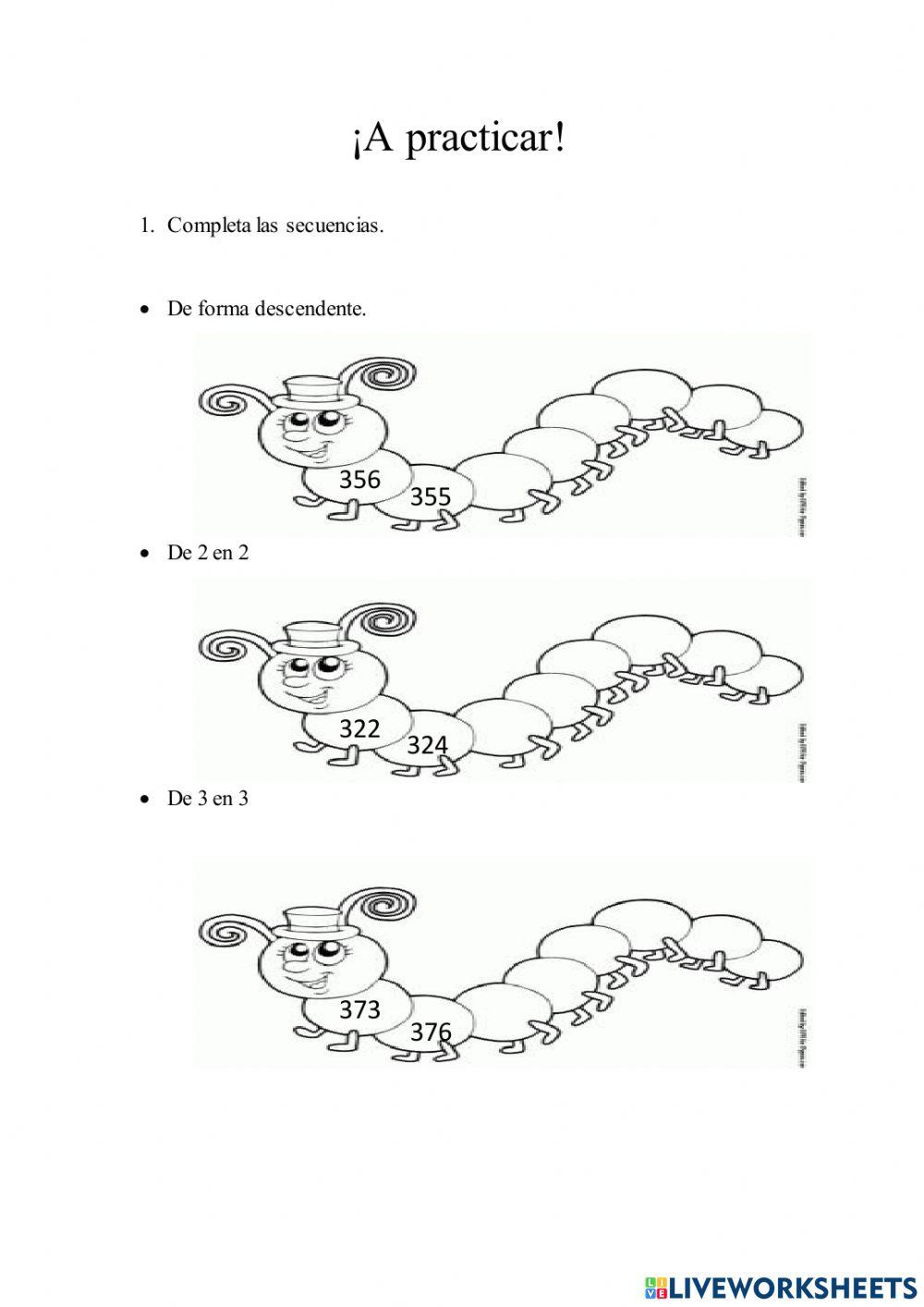 Círculo numérico worksheet | Live Worksheets