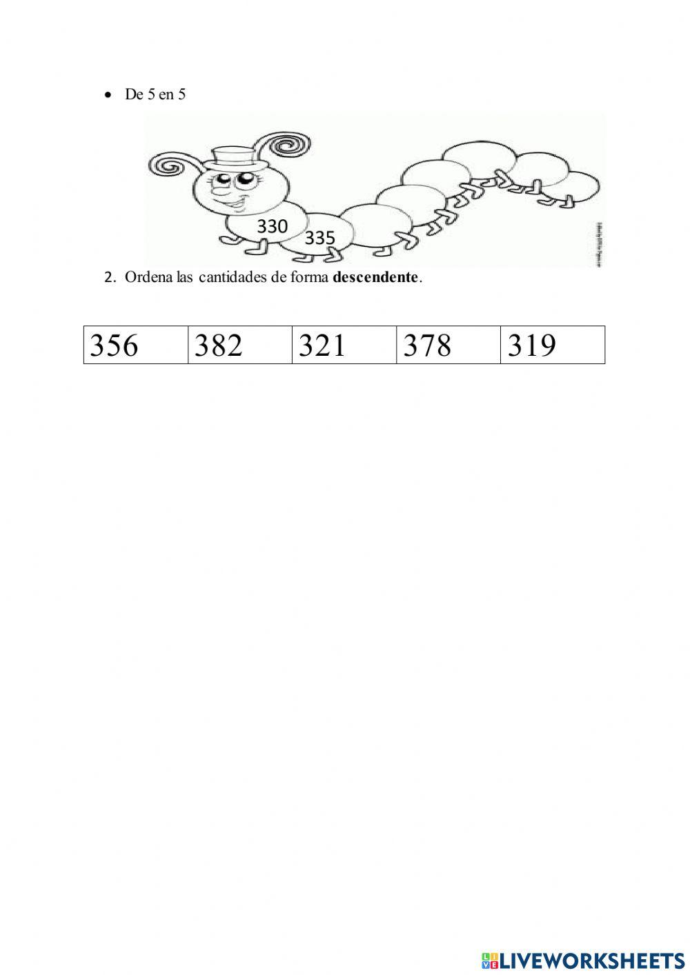 Círculo numérico worksheet | Live Worksheets
