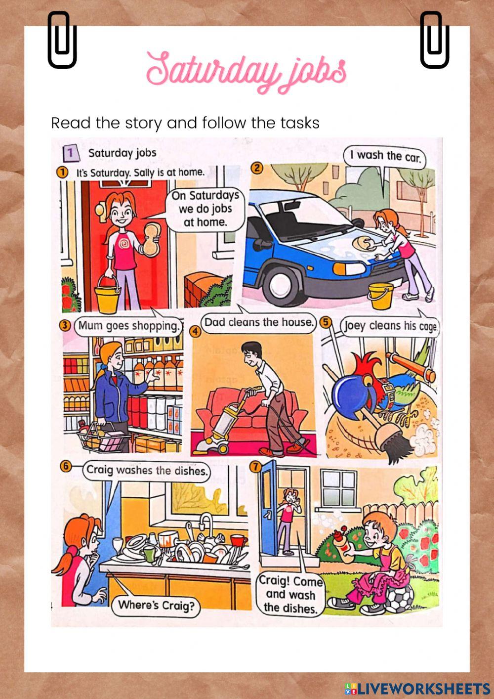 Saturday jobs worksheet | Live Worksheets