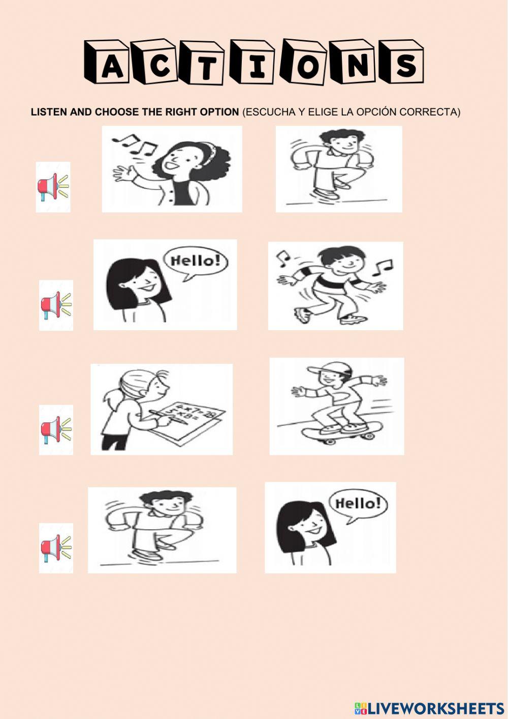 Actions online exercise for 2° FORM | Live Worksheets