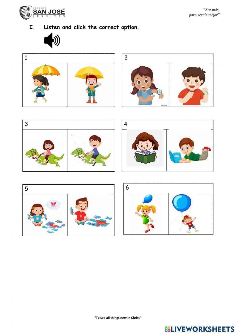 His her interactive exercise | Live Worksheets