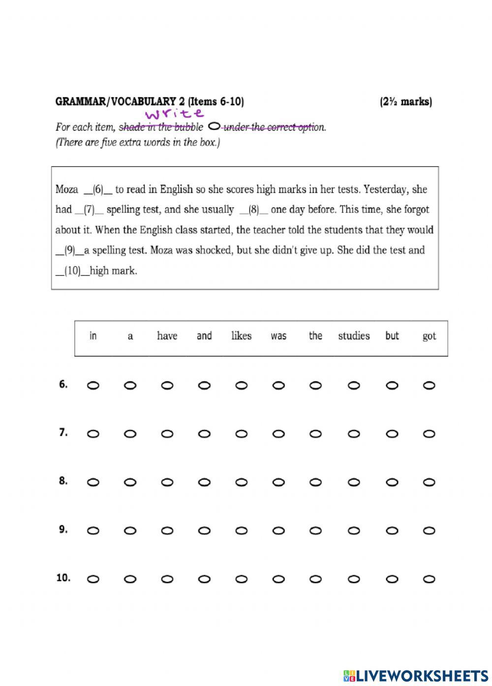 Test gr.8 | Free Interactive Worksheets | 1063539