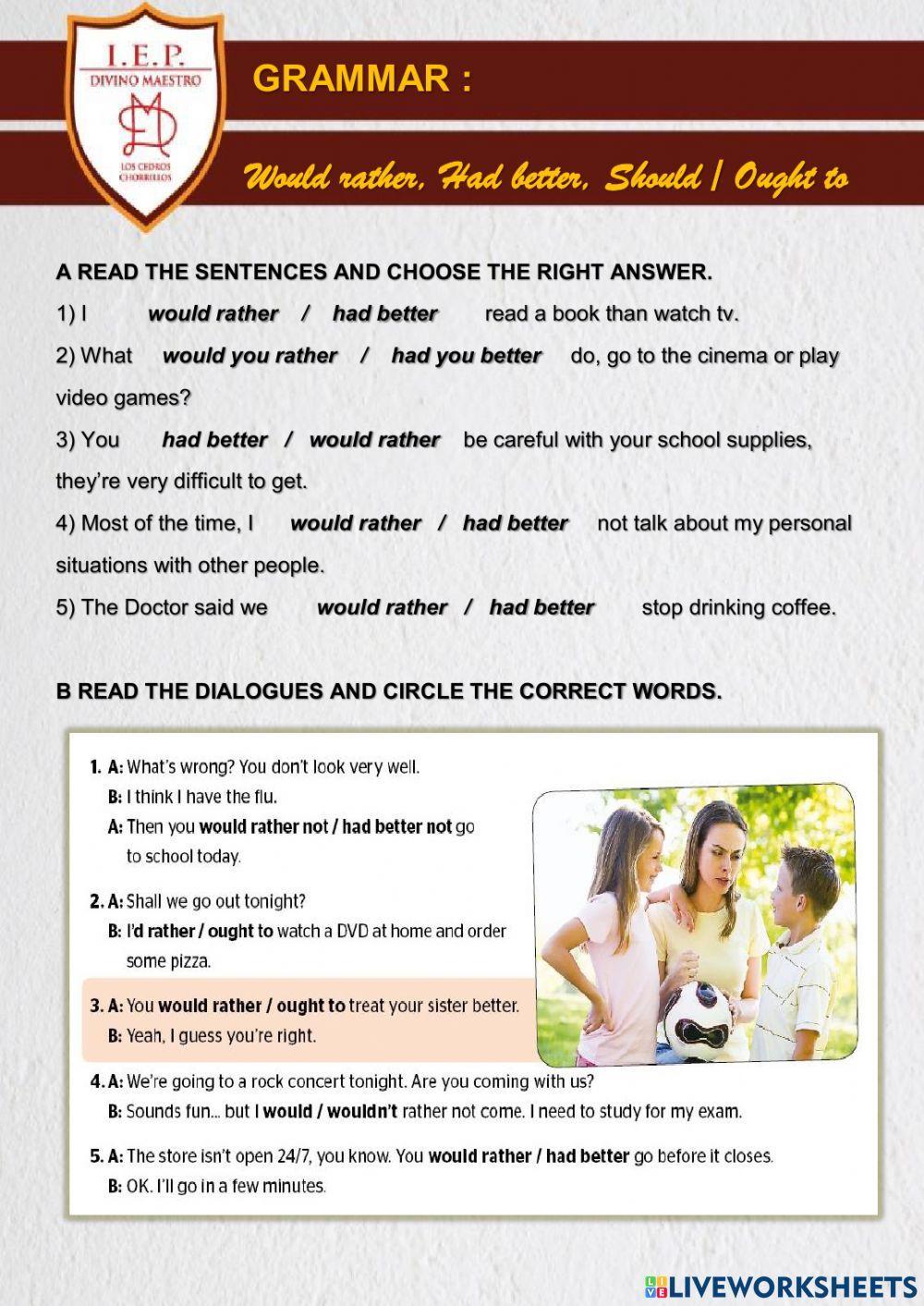 would rather would better