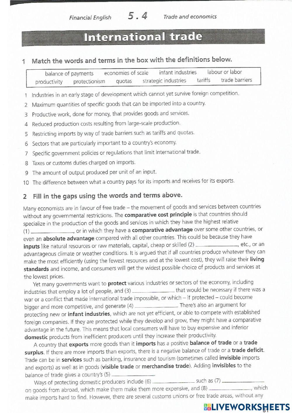 International Trade 5047158 | jferen | LiveWorksheets