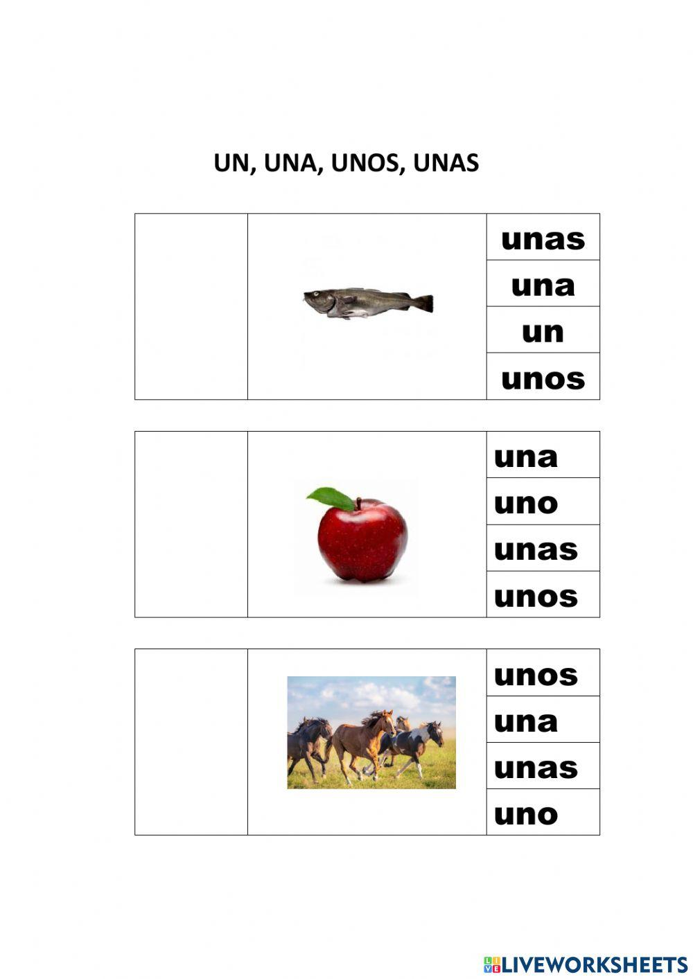 Unos 3 worksheet | Live Worksheets