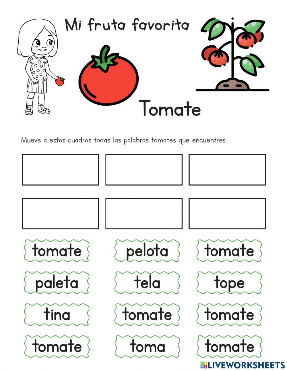 La letra T - la palabra tomate 1064774 | Centro Educativo
