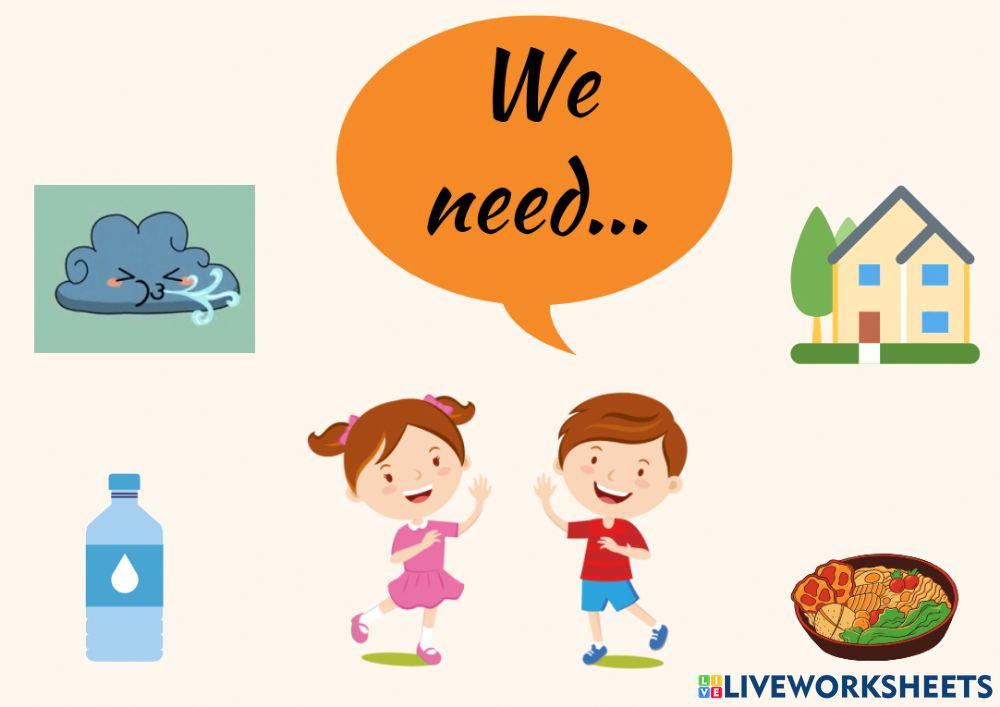 Human needs worksheet | Live Worksheets