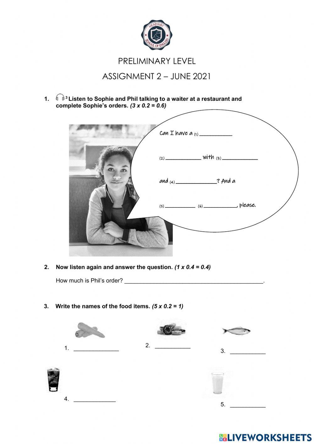 PRELIMINARY LEV… | Free Interactive Worksheets | 6623741