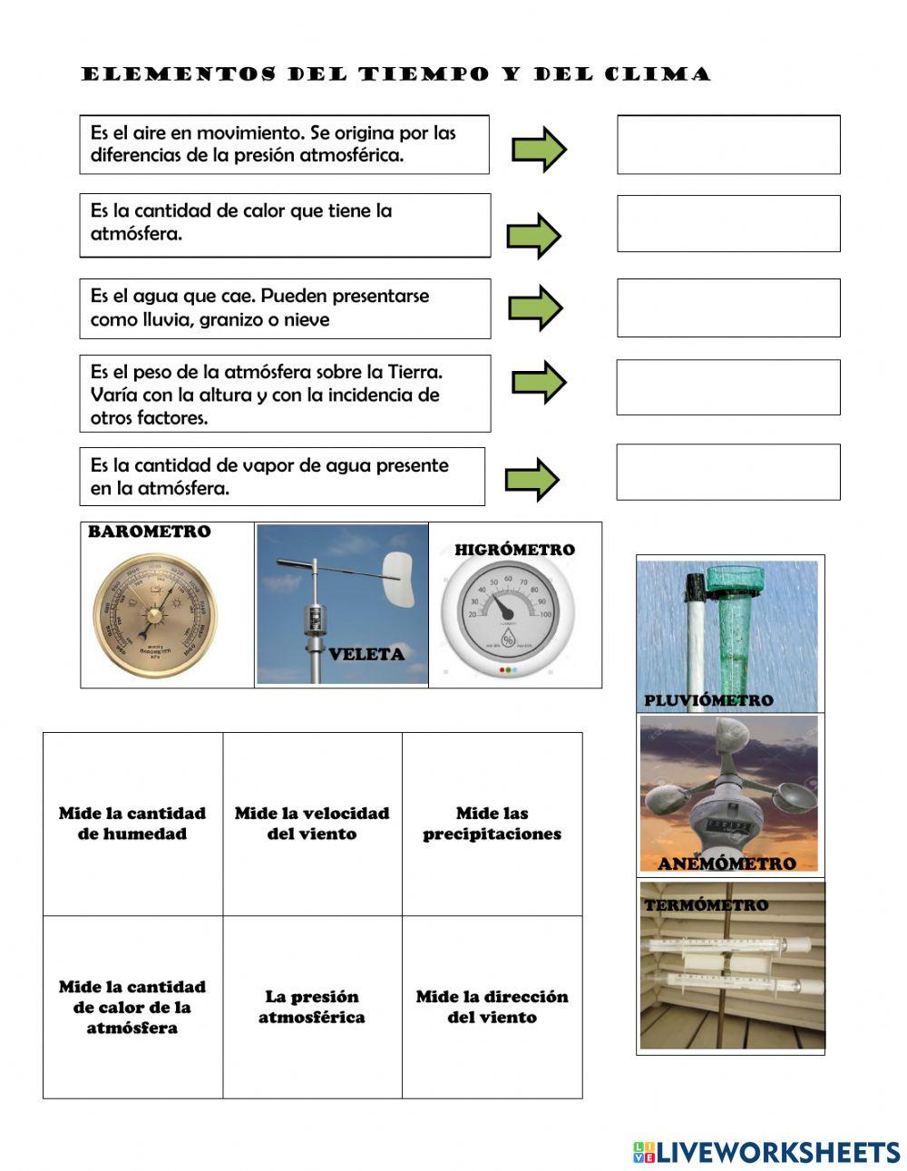Tiempo y clima | Free Interactive Worksheets | 1065161