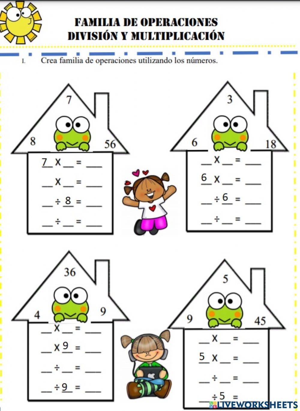 Operación inversa worksheet | Live Worksheets