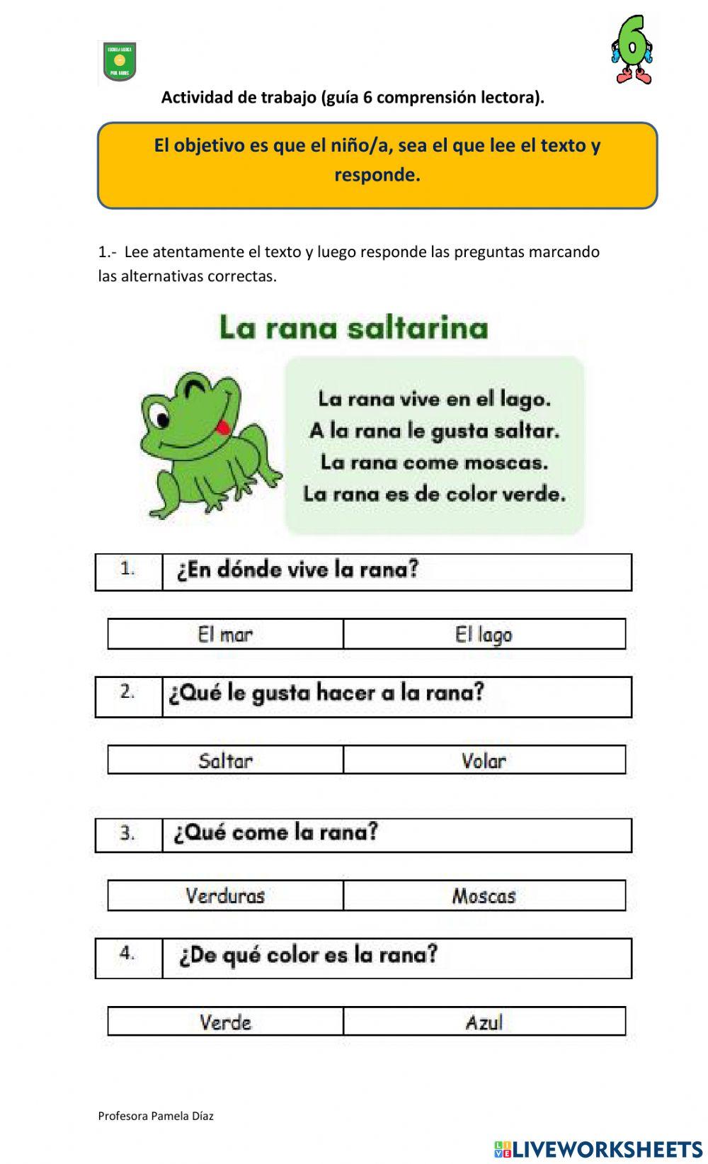 Lectura 6 azul worksheet | Live Worksheets