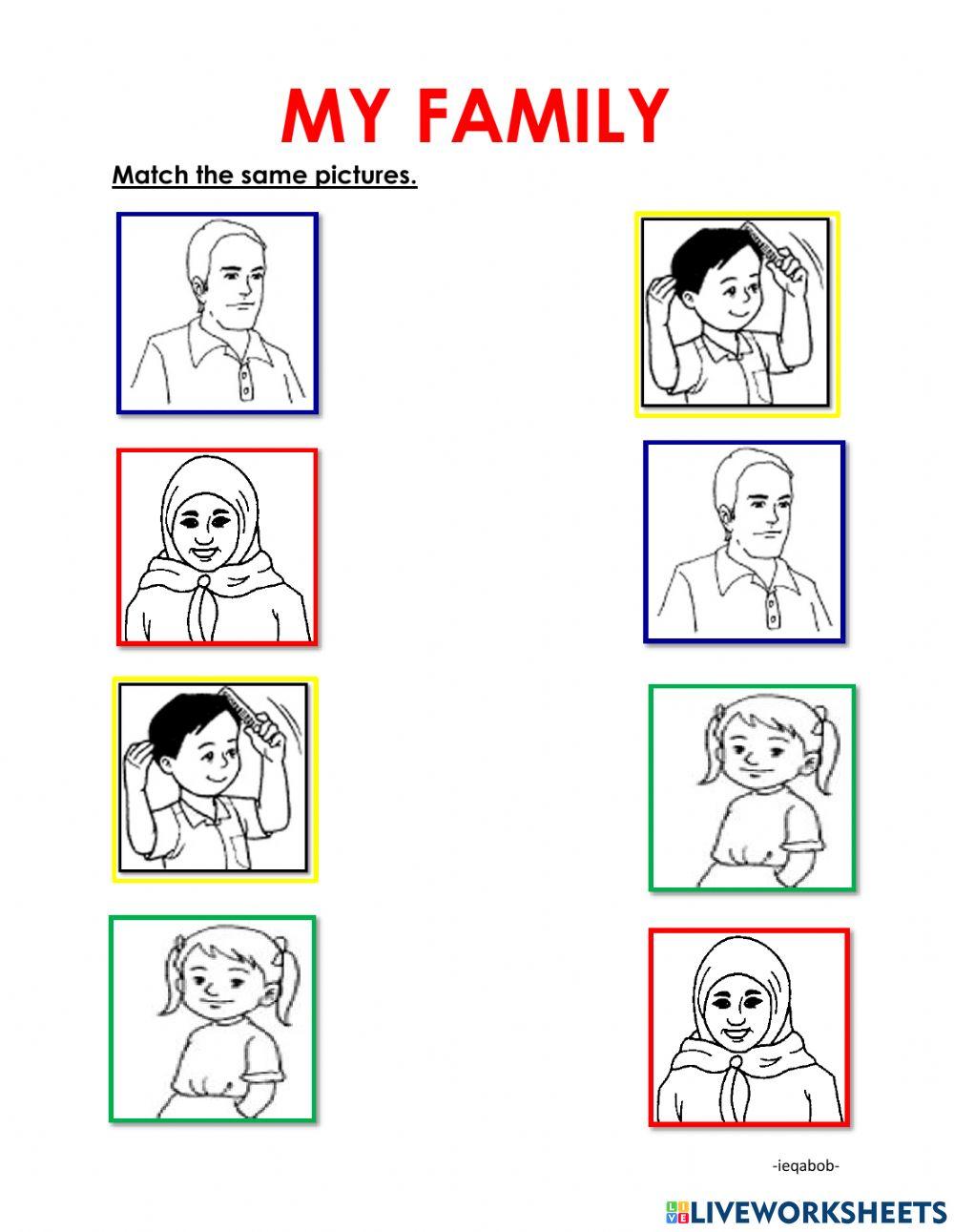 My Family (part 6) worksheet | Live Worksheets