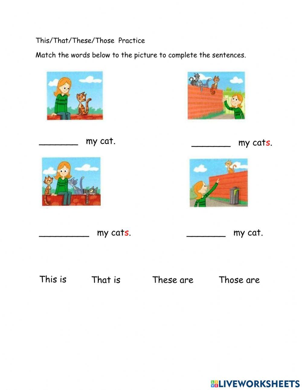 This-That-These-Those Practice worksheet | Live Worksheets