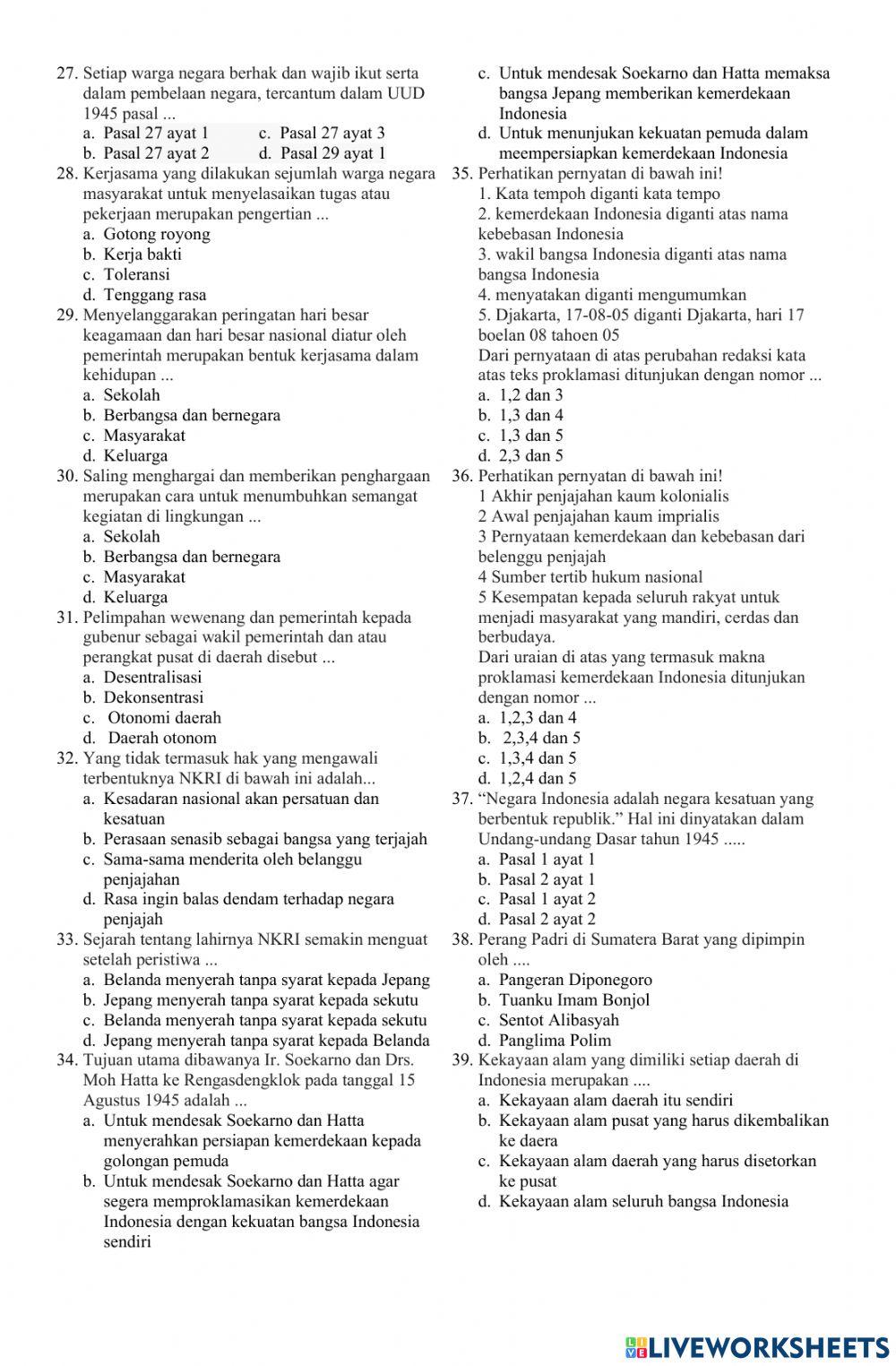 PKK PKn 7 21 worksheet | Live Worksheets