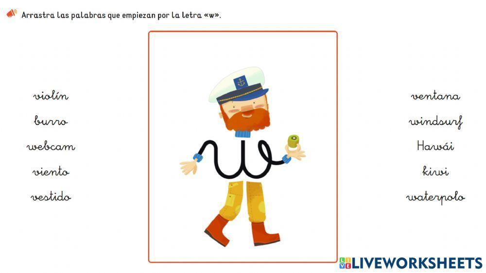 Letra W 4 worksheet | Live Worksheets