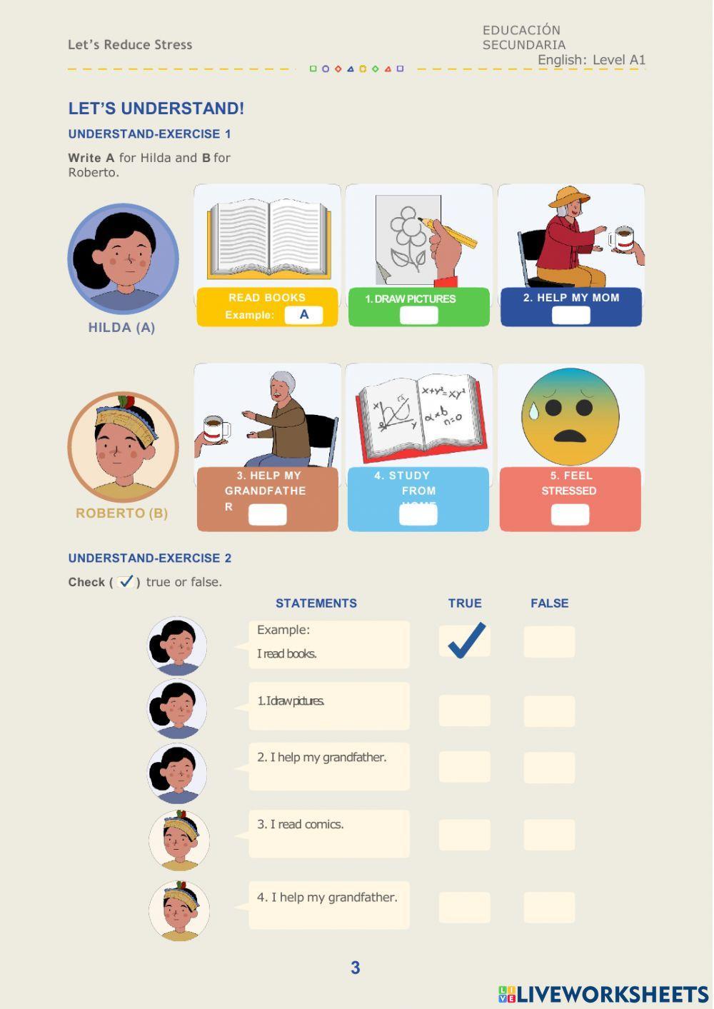 Let-s Reduce Stress - Activity 3:Reduce Stress A1 week13 worksheet ...
