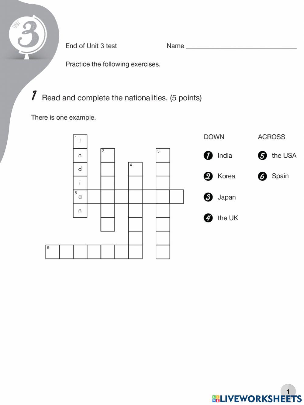 Ns 3 worksheet | Live Worksheets