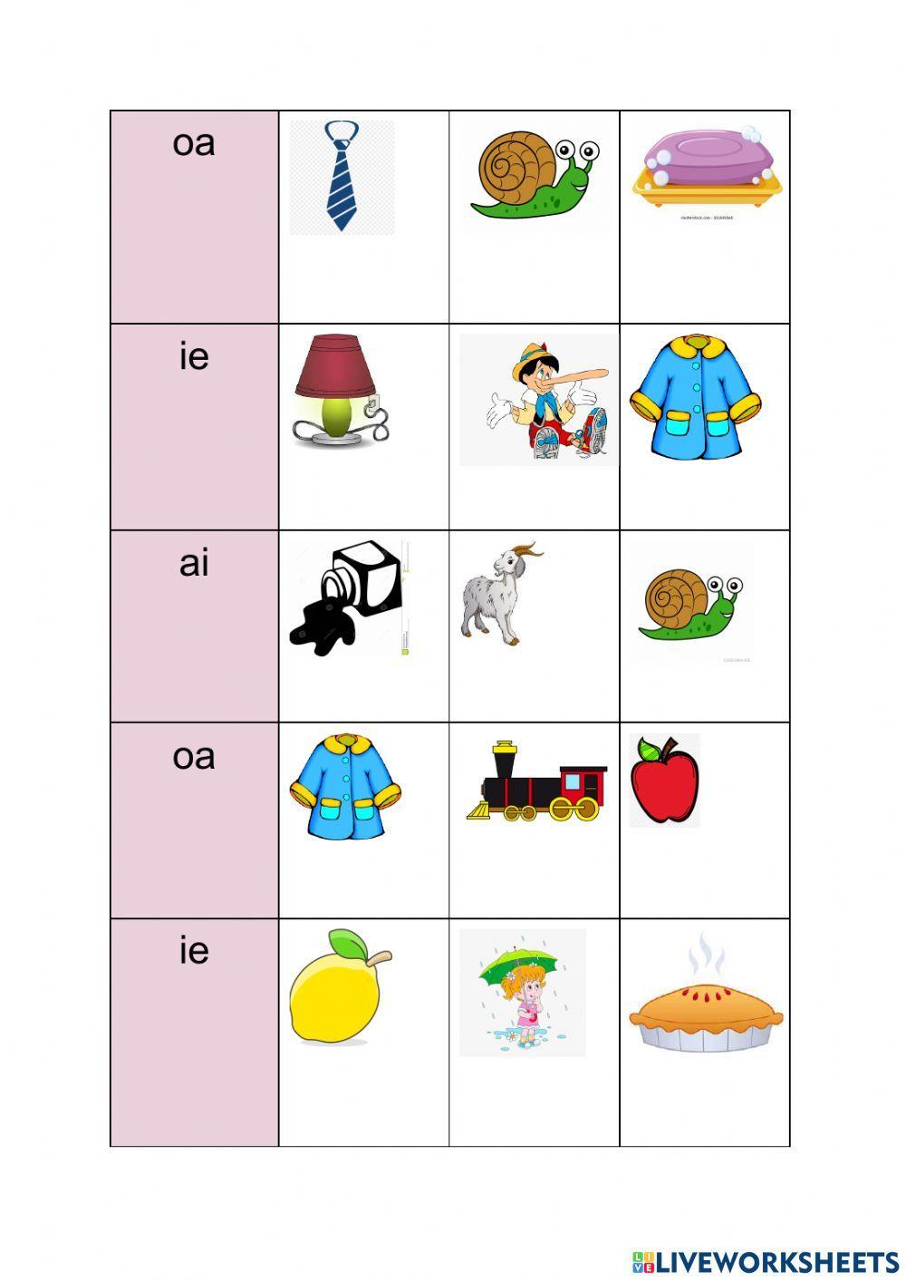 1067349 | Jolly phonics group 3 (ai, ie, oa) | zemborain