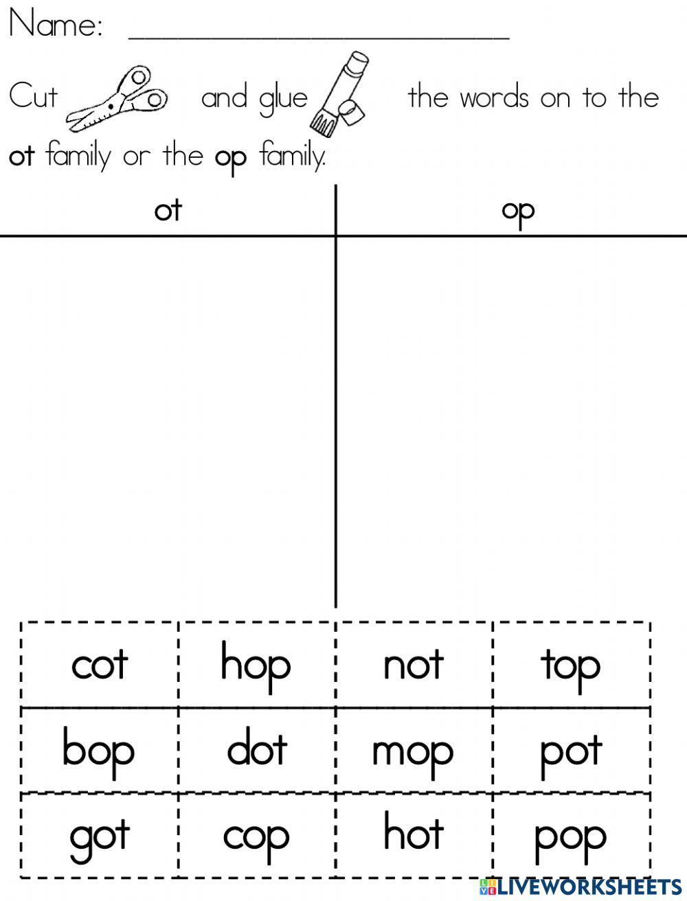 Short Vowel o online activity | Live Worksheets