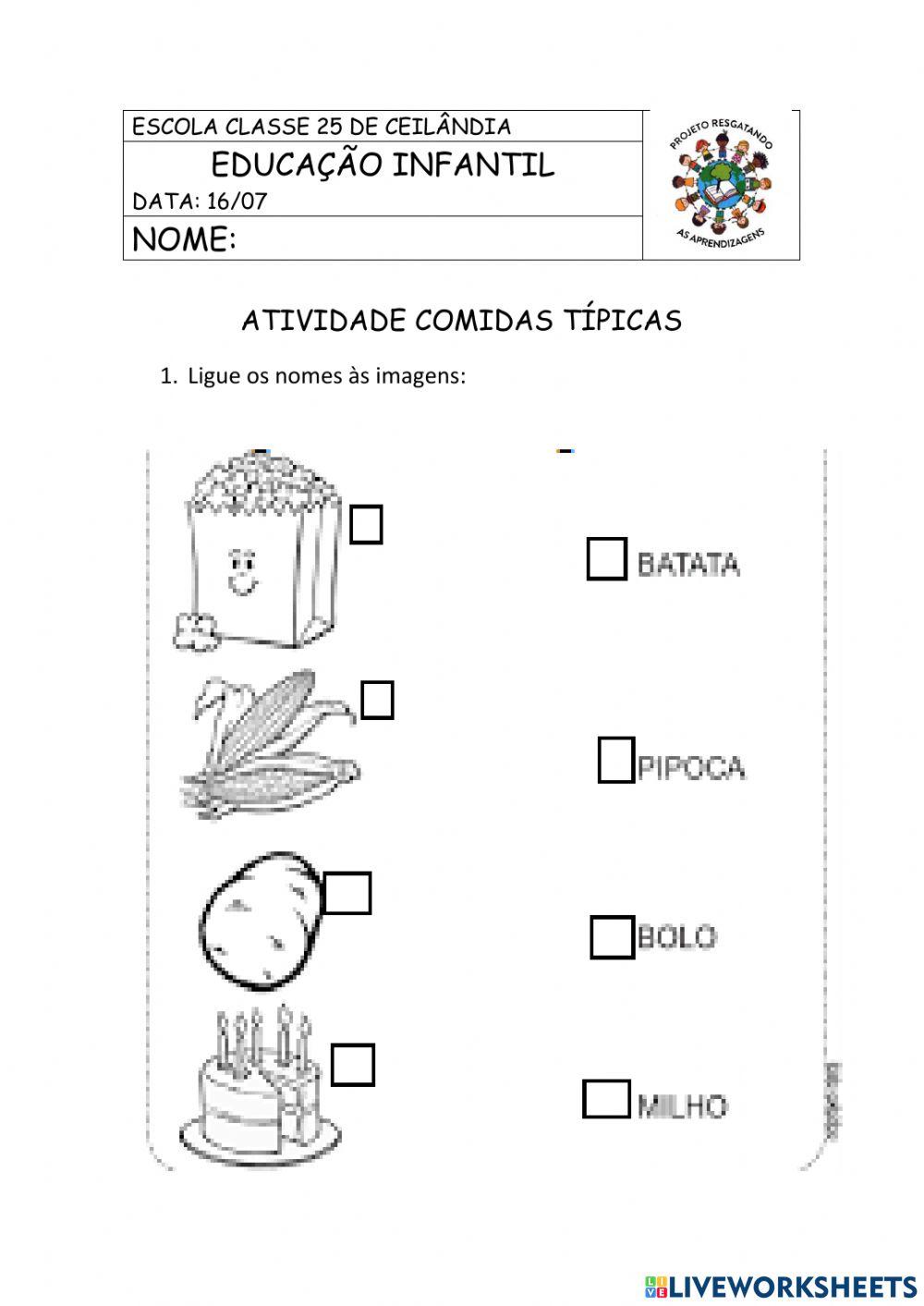 Comidas típicas interactive worksheet | Live Worksheets