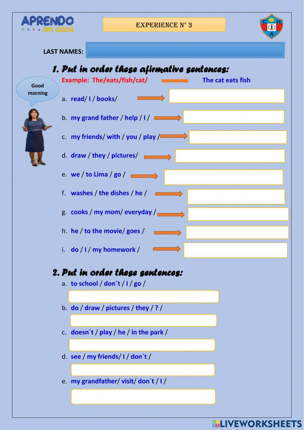 Pdf online worksheet: Presente simple | Live Worksheets