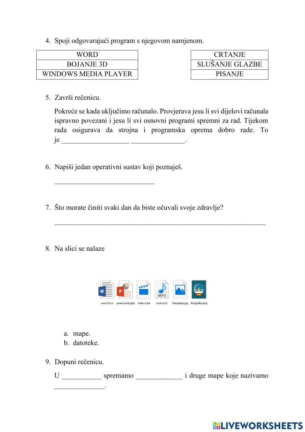Informatika 2.r OŠ worksheet | Live Worksheets
