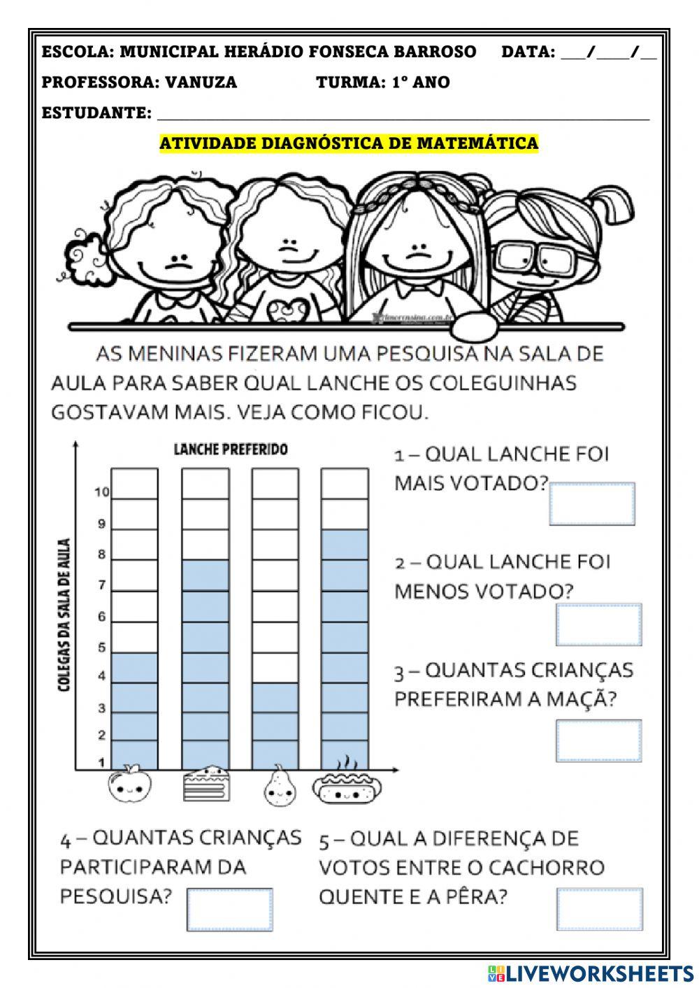 Atividade Com Tabela Para 1o Ano - Image to u