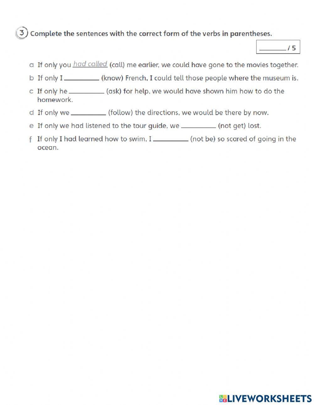 1067757 | If Only 2 | Claudia Portillo | LiveWorksheets