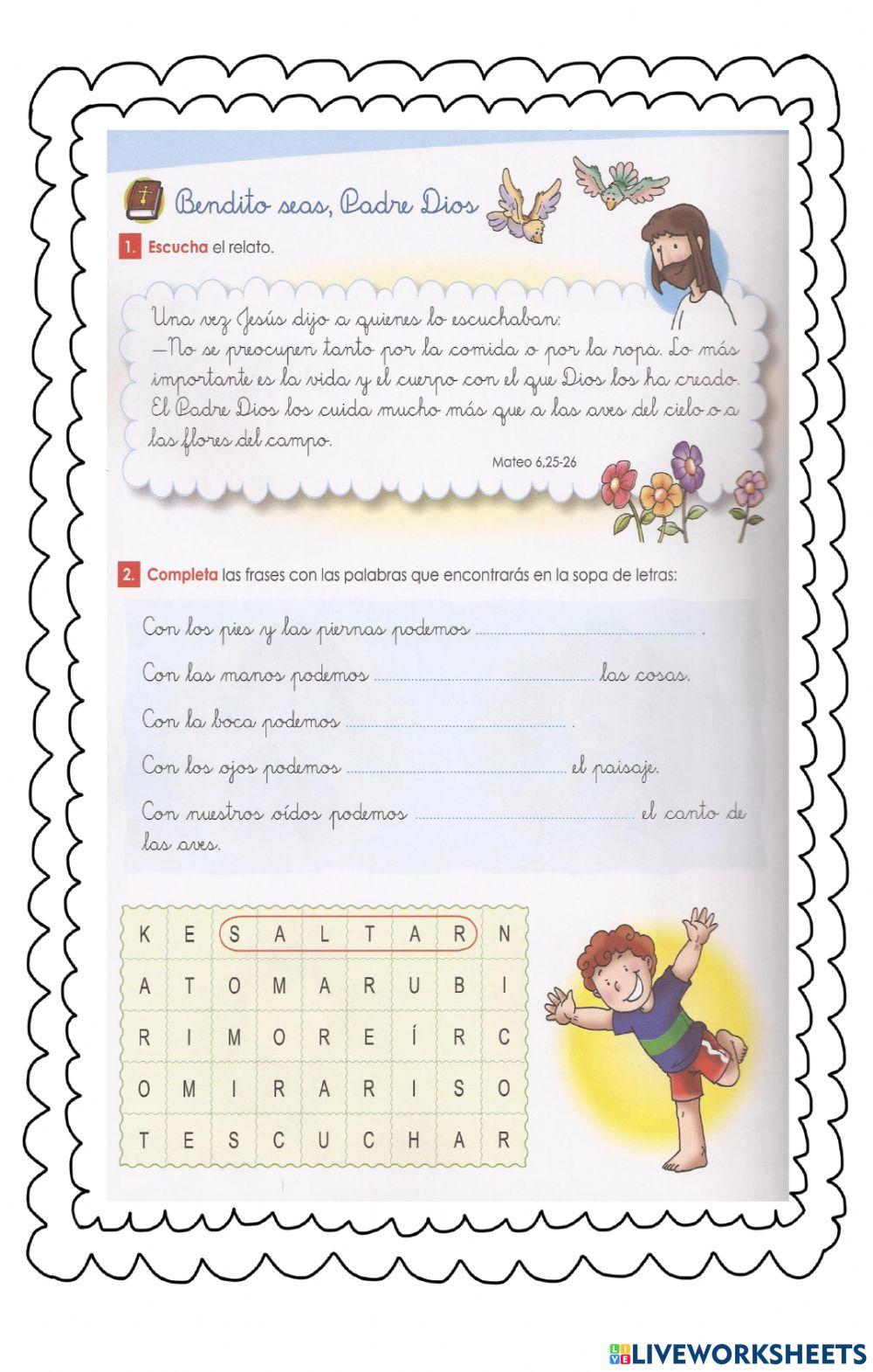 Jesus me enseña a amar worksheet | Live Worksheets