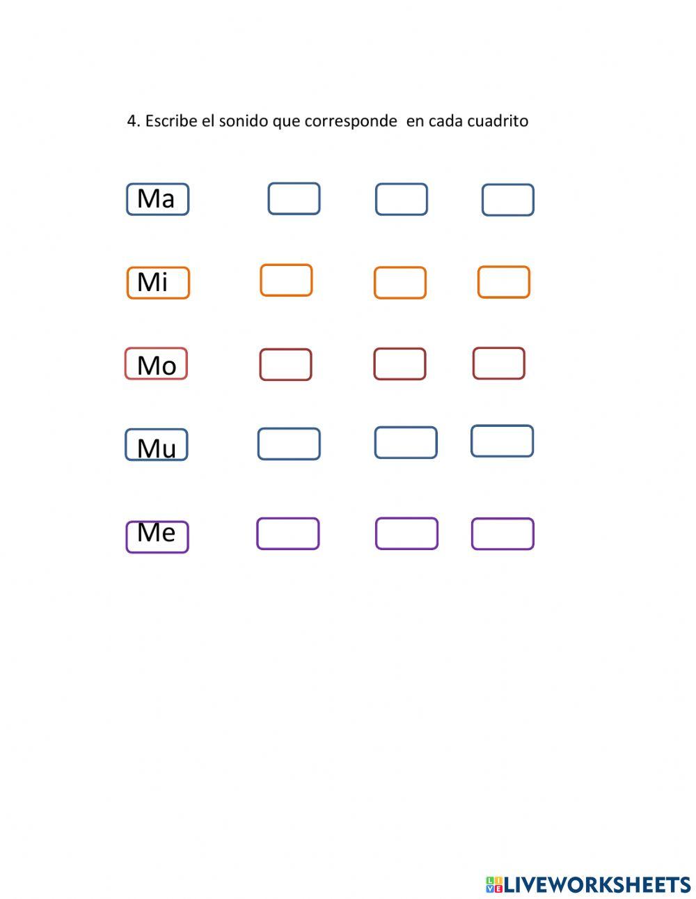Lectoescritura transición isabella worksheet | Live Worksheets