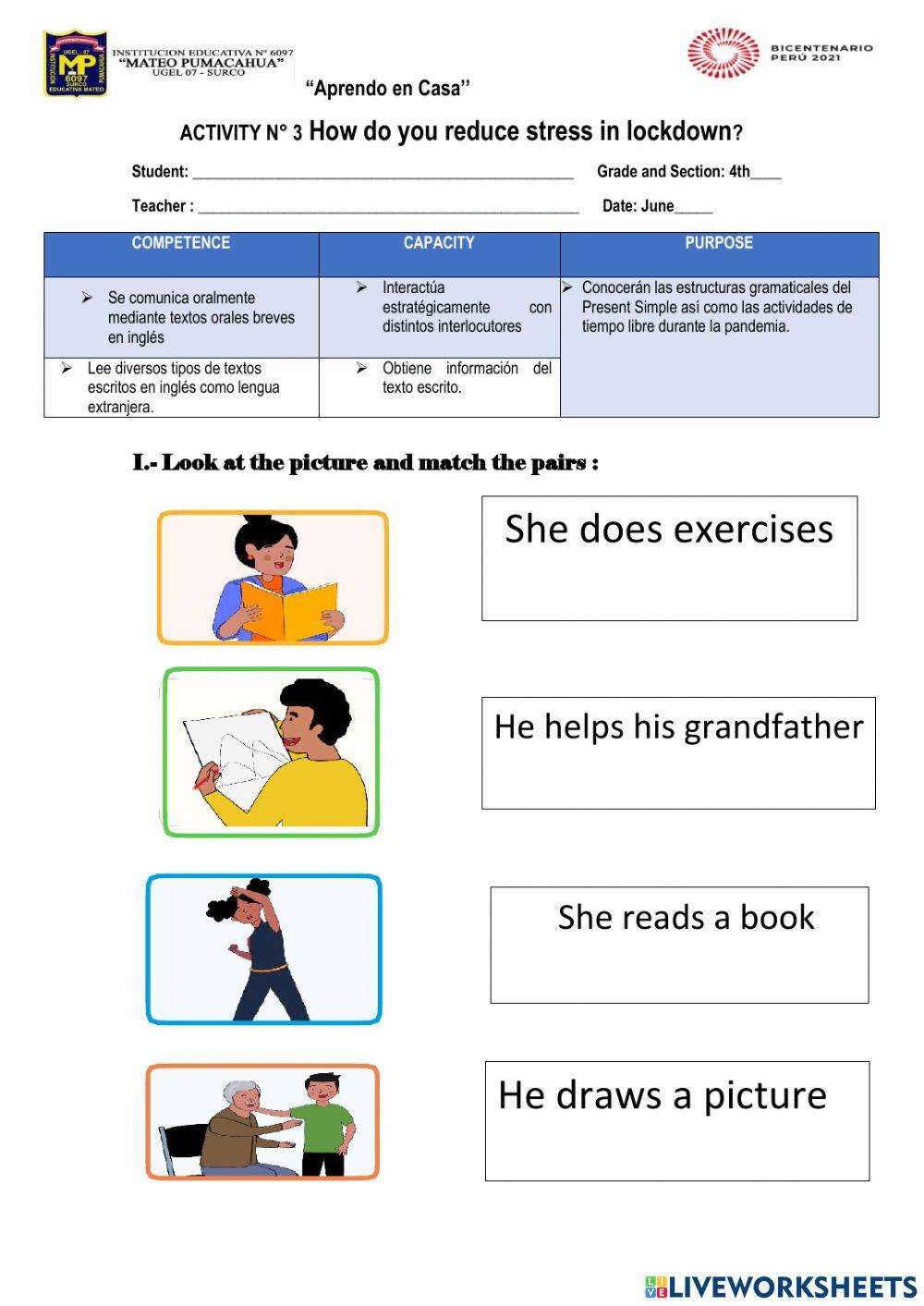 How do you reduce stress in lockdown interactive worksheet | Live ...