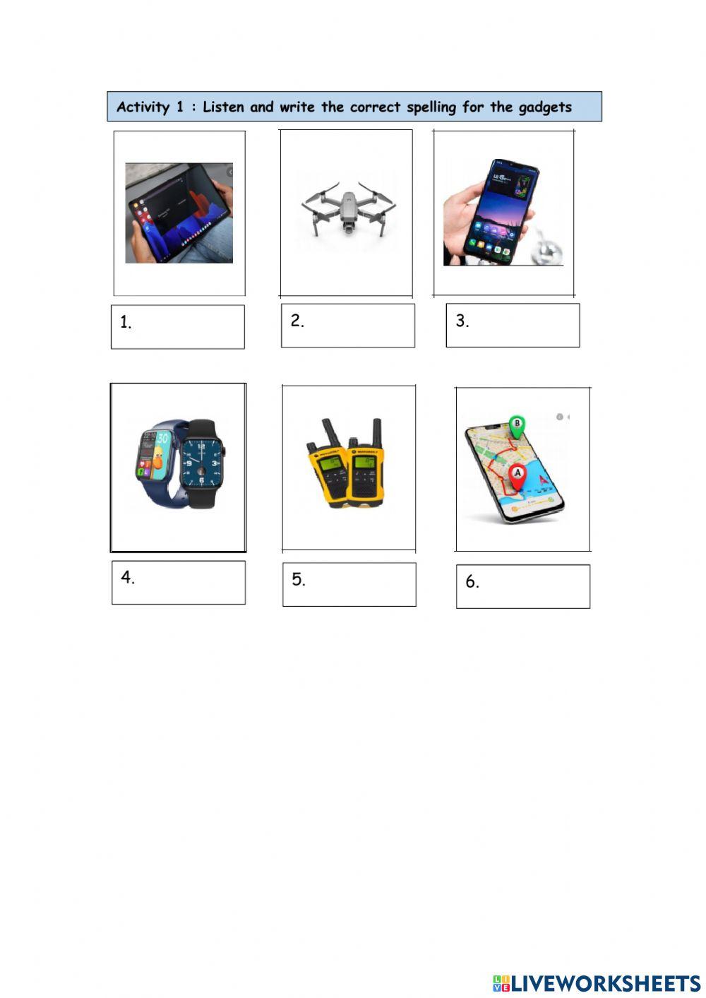 Pdf online worksheet: Gadgets | Live Worksheets Pdf online worksheet: Gadgets | Live Worksheets