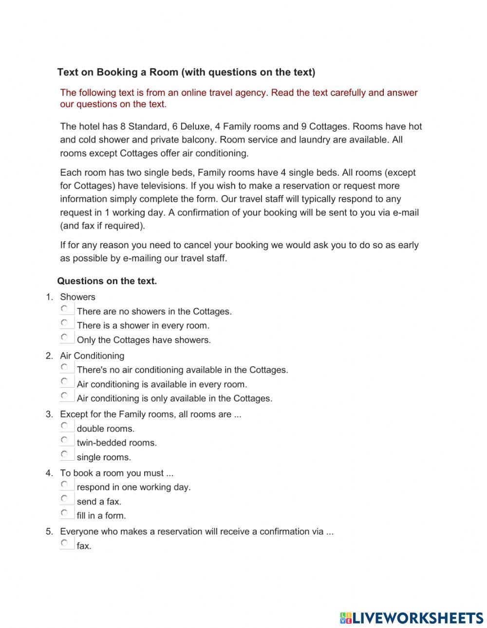 Reading text Eho interactive worksheet | Live Worksheets