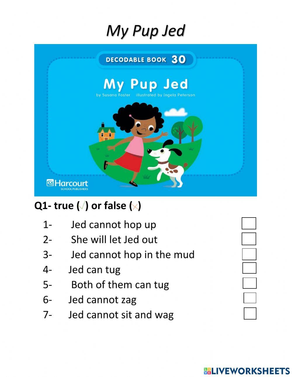 Jed The Pup worksheet | Live Worksheets