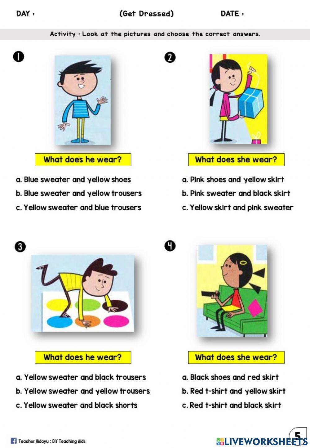 Get Dressed Year 2 (Multiple Choices) | Norhidayu