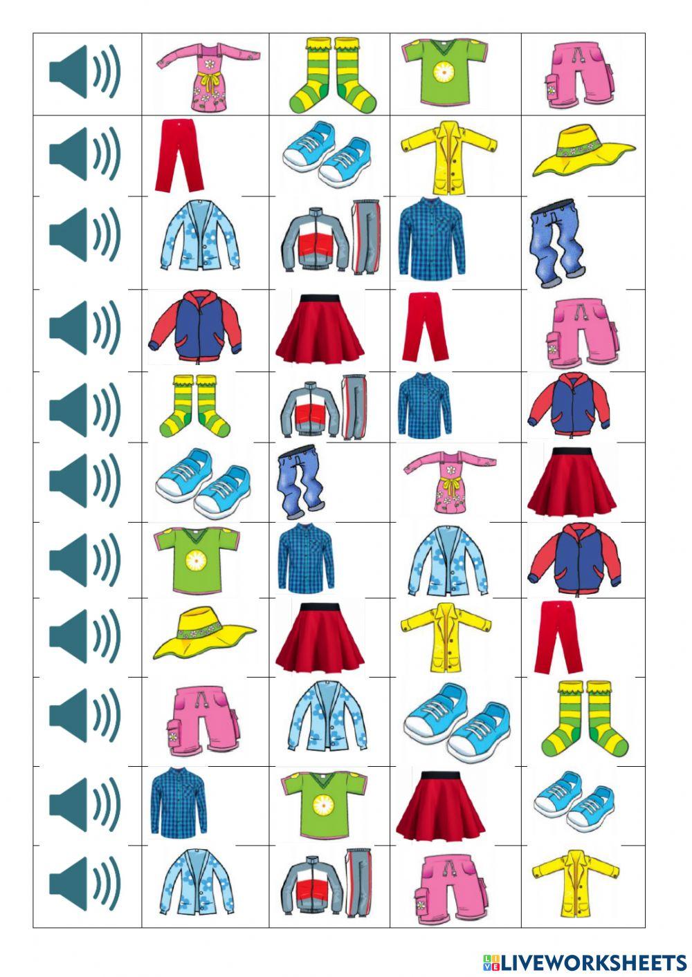 Clothes FF1 Uni… | Free Interactive Worksheets | 3073311