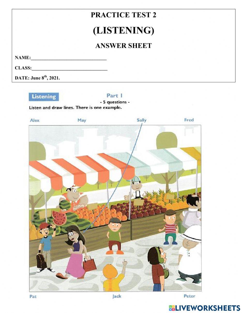 3073497 | PRACTICE TEST 2 MOVERS ANSWER KEY | Tuyền