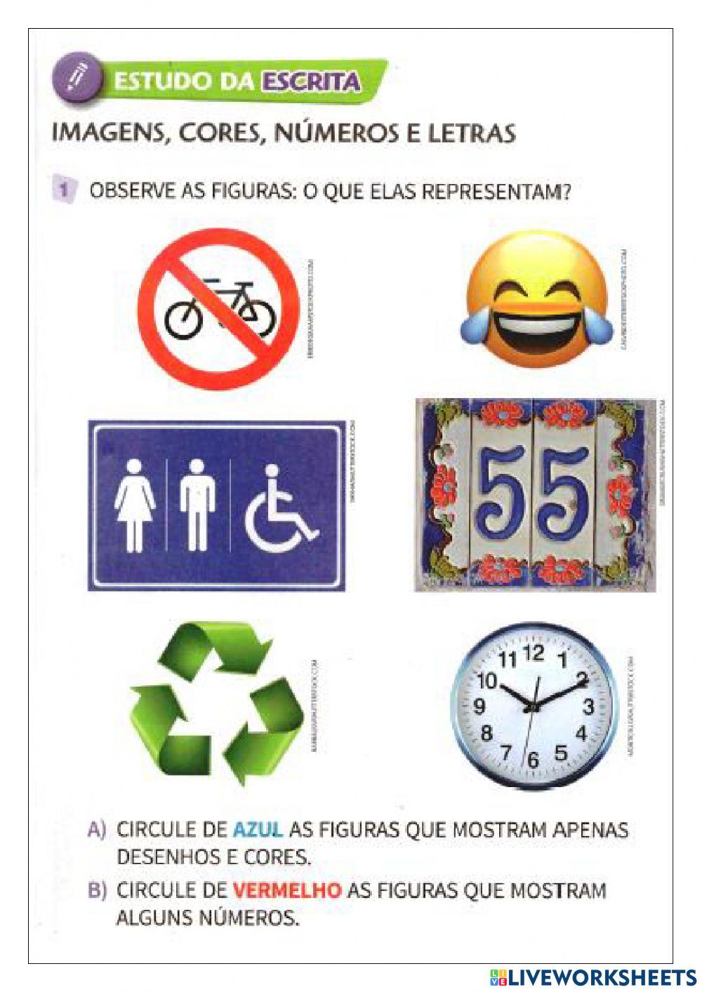 Atividade símbolos e letras worksheet | Live Worksheets