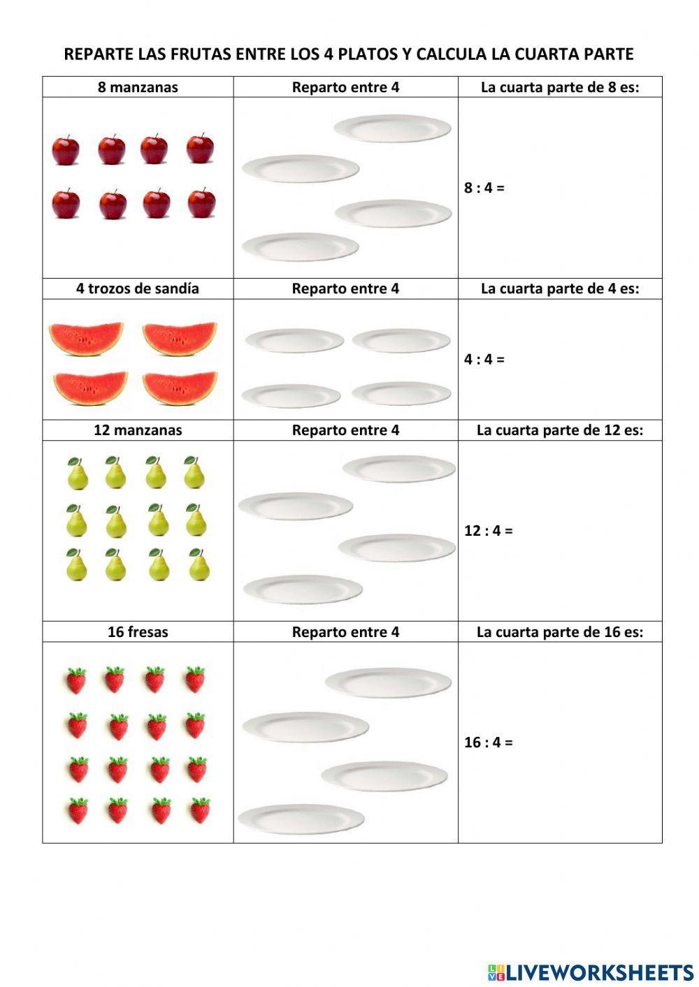 La cuarta parte | Free Interactive Worksheets | 1069712