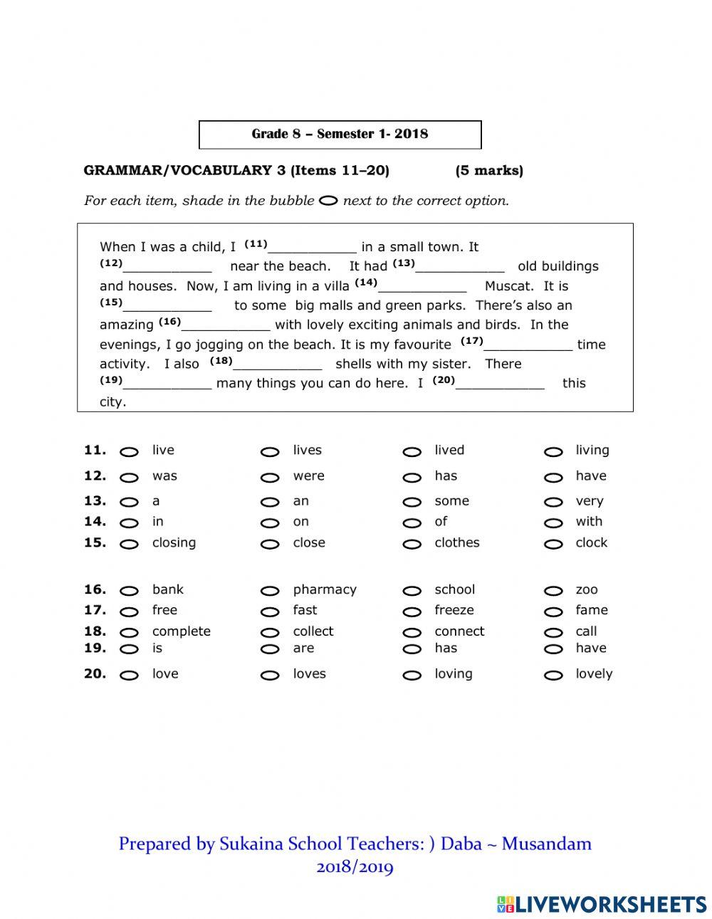 Exercise1 worksheet | Live Worksheets