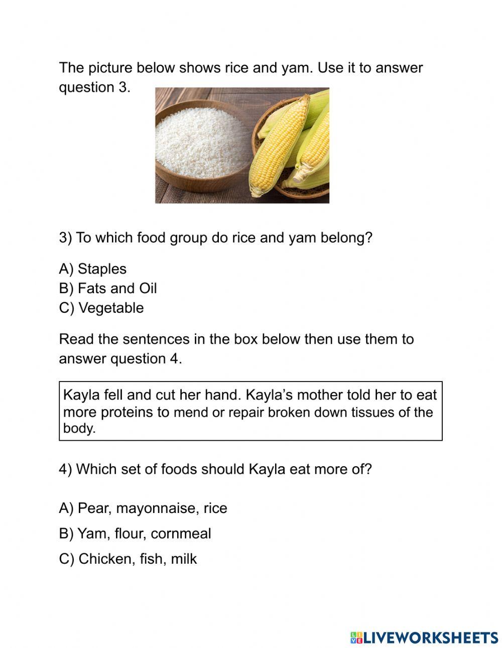 Food Groups, Nutrients and Basic Needs 3074724 | Monique